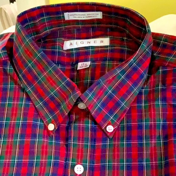 Etienne Aigner | Shirts | Nwot Aigner Mens Button Down Shirt Red And ...